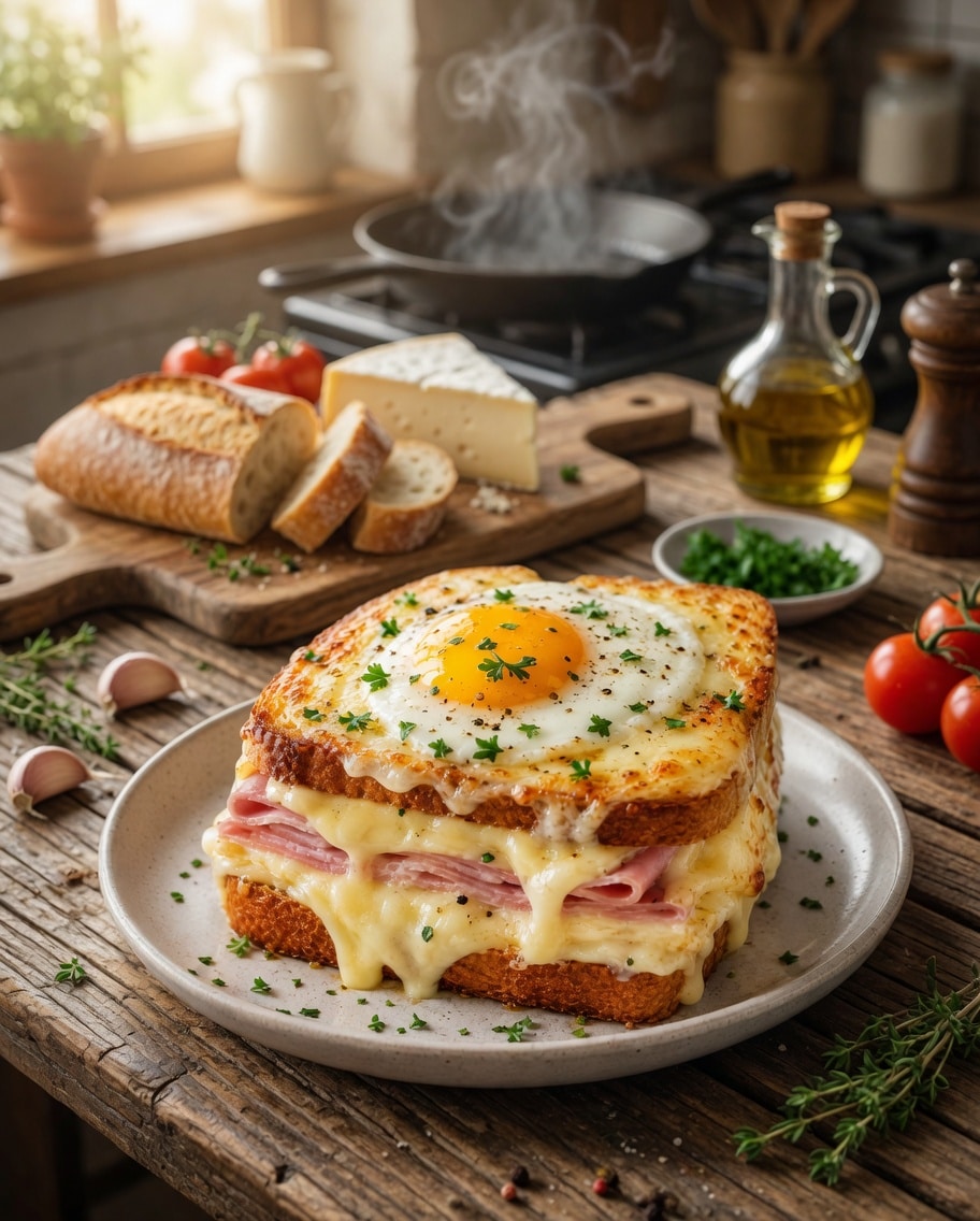 Croque-Madame Gourmand à la Béchamel, Jambon et Fromage : La Recette ...